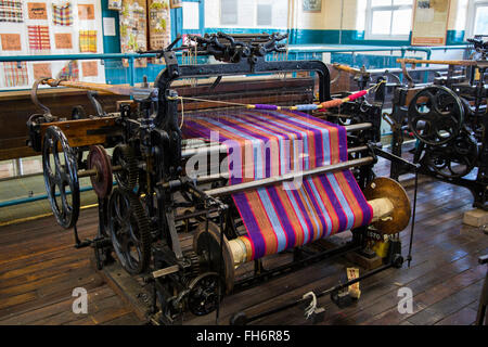 Old weaving looms and spinning machinery at an abandoned factory Stock ...