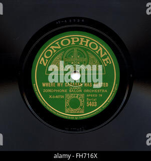 Zonophone Salon Orchestra 78 rpm Zonophone record label “Because ...