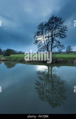 Winter evening on river Ouse near Isfield, East Sussex, England Stock ...