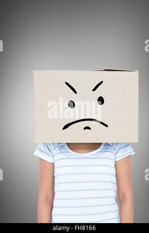 Composite image of depressed woman with box over head Stock Photo - Alamy