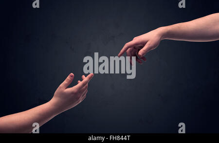 Hand about to touch another one Stock Photo - Alamy