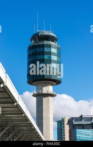 Air Traffic Control tower at Vancouver Intl. Airport (YVR) seen with ...