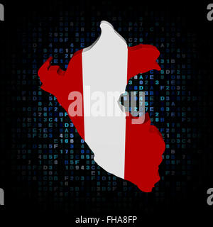 Peru map flag on hex code illustration Stock Photo - Alamy
