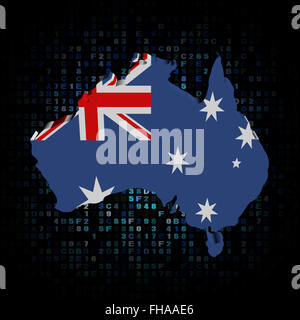 Australia map flag on hex code illustration Stock Photo - Alamy