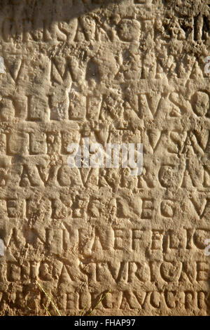 Latin inscription carved into stone tablet Stock Photo - Alamy
