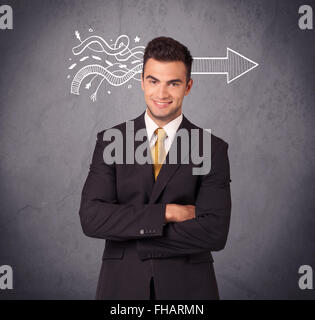 Confident sales person solves problem Stock Photo - Alamy