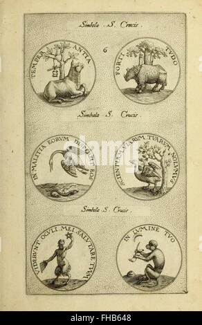 A historical work from 1600 featuring the divine and human symbols of ...