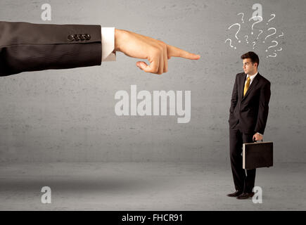 Confused employee getting order from boss Stock Photo - Alamy