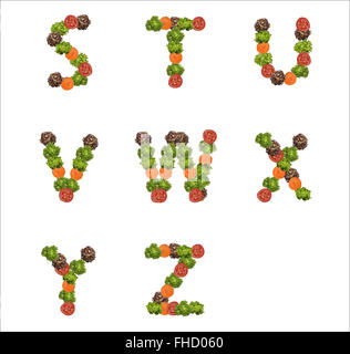 alphabet letters made from vegetables Stock Photo - Alamy