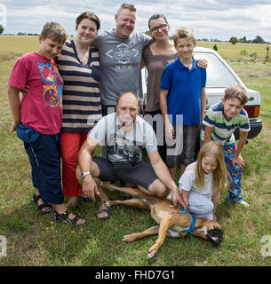 The two young Polish Caucasian boys playing with smartphone and ...
