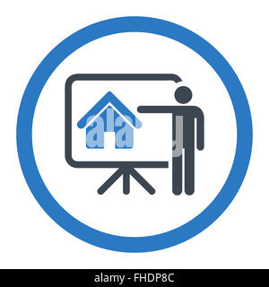Realtor flat smooth blue colors rounded glyph icon Stock Photo - Alamy