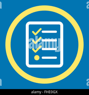 Checklist flat yellow and white colors rounded glyph icon Stock Photo ...