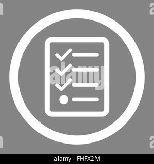 Checklist flat white color rounded vector icon Stock Photo - Alamy