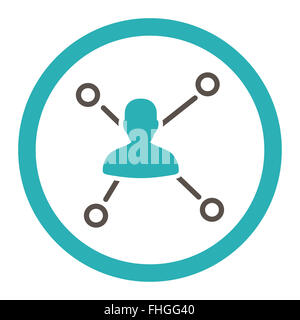 Relations flat grey and cyan colors rounded vector icon Stock Photo - Alamy