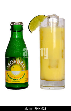 snowball drink advocat lemonade lime alcohol mix bottled Stock Photo ...