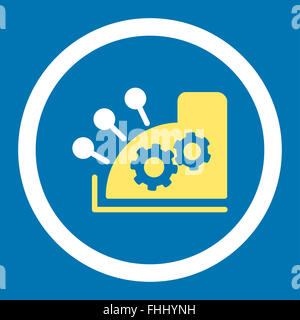 Cash register flat yellow and white colors rounded vector icon Stock ...