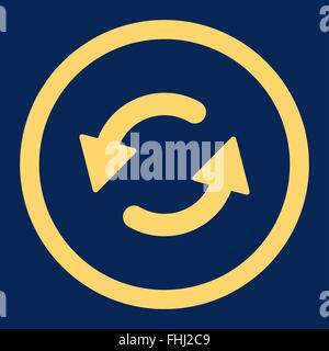 Refresh flat yellow color rounded vector icon Stock Photo - Alamy