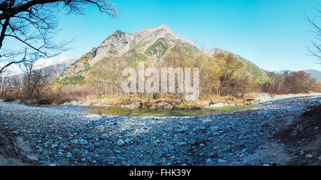 Nature landscape at Kamikochi Japan, panorama autumn fall foliage with ...