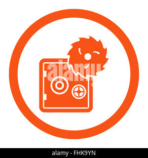 Shield flat orange color rounded raster icon Stock Photo - Alamy