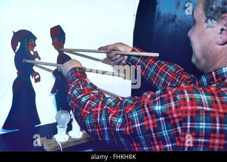 Puppeteer Manipulating Karagöz and Hacivat Shadow Puppets in the ...