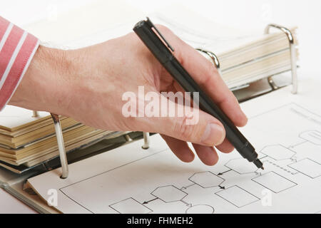 Hand drawing block diagram Stock Photo - Alamy