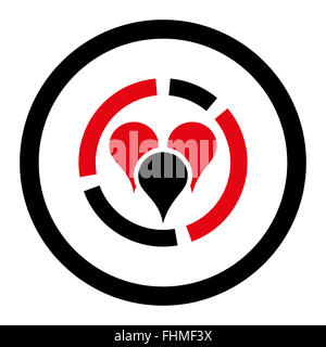 Geo diagram flat intensive red and black colors rounded glyph icon ...