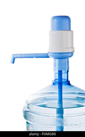 Large white plastic bottle with pump dispenser on white background ...