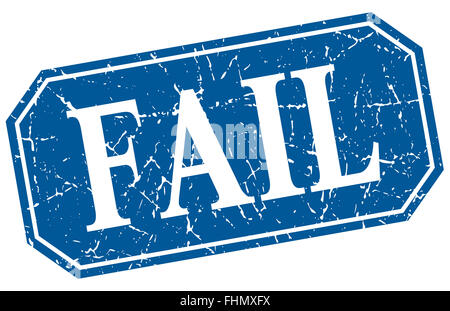 fail square blue grunge vintage isolated label Stock Photo - Alamy