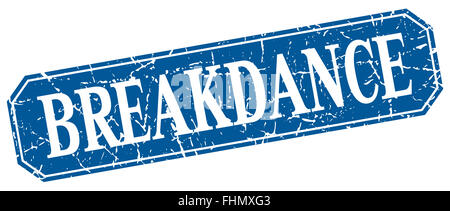 breakdance square blue grunge vintage isolated label Stock Photo - Alamy
