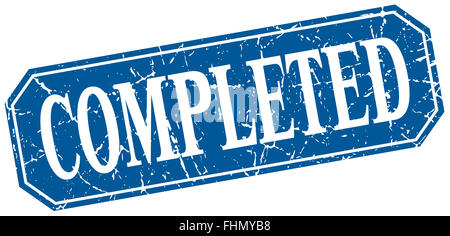 completed blue vintage isolated seal Stock Photo - Alamy