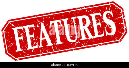 features square red grunge vintage isolated label Stock Photo - Alamy