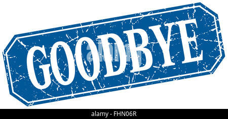 goodbye square blue grunge vintage isolated label Stock Photo - Alamy
