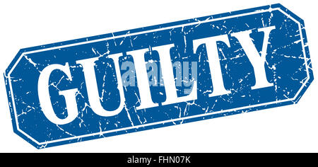 guilty square blue grunge vintage isolated label Stock Photo - Alamy