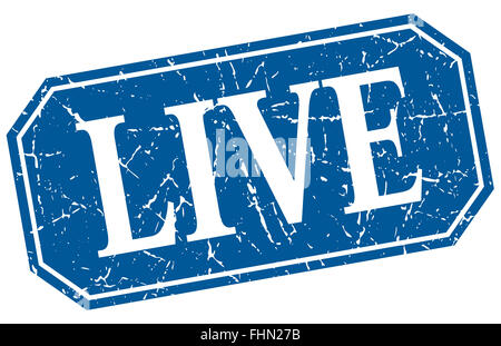 live square blue grunge vintage isolated label Stock Photo - Alamy