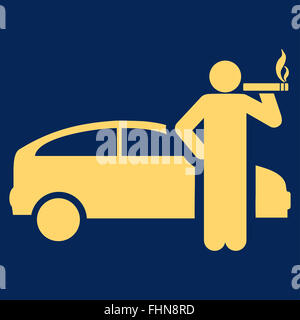 Smoking taxi driver icon Stock Photo - Alamy