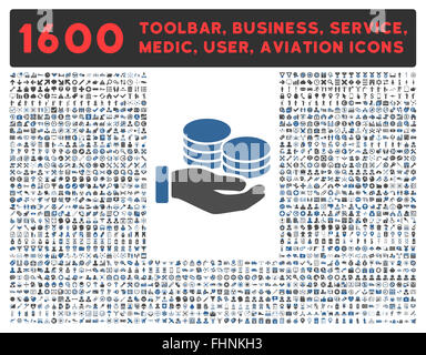 Salary Icon with Large Pictogram Collection Stock Photo - Alamy