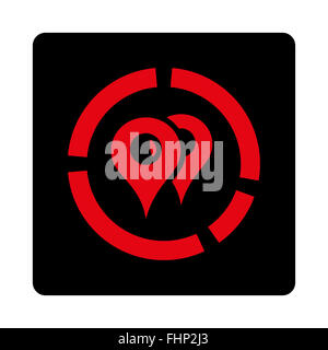 Geo diagram flat red and white colors rounded glyph icon Stock Photo ...
