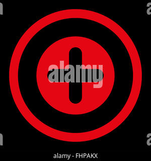 Create flat red color rounded raster icon Stock Photo - Alamy