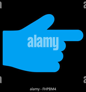 Index Finger flat blue color round stamp icon Stock Photo - Alamy