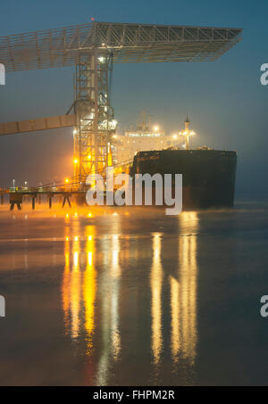 Bulk Carrier Ship loading at Grain Terminal at Seattle Washington State ...