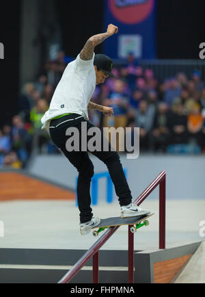 Nyjah Huston of the United States competes in the men's street ...