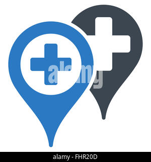 Hospital Map Markers Icon Stock Photo - Alamy