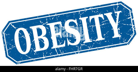 obesity square blue grunge vintage isolated label Stock Photo - Alamy