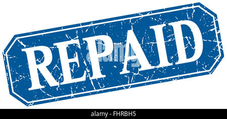 repaid square blue grunge vintage isolated label Stock Photo - Alamy