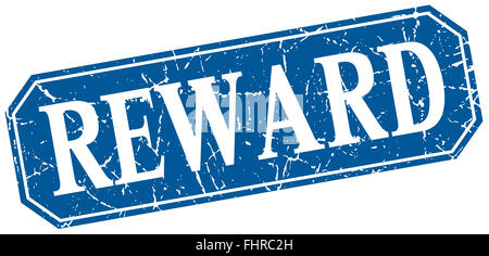 reward blue square grungy vintage isolated stamp Stock Photo - Alamy