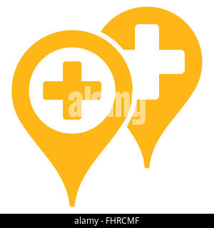 Hospital Map Markers Icon Stock Photo - Alamy