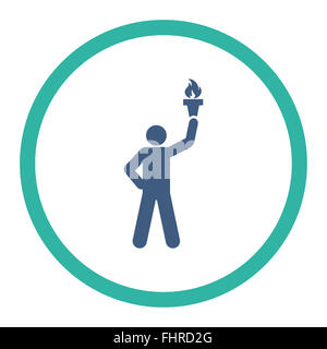 Person With Freedom Torch Icon Stock Photo - Alamy