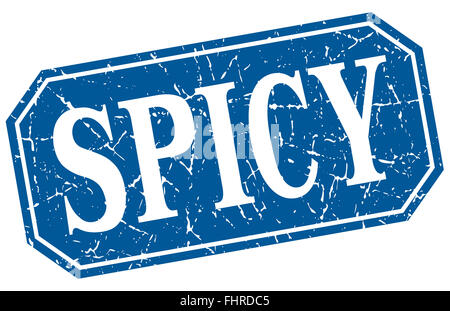 spicy square blue grunge vintage isolated label Stock Photo - Alamy