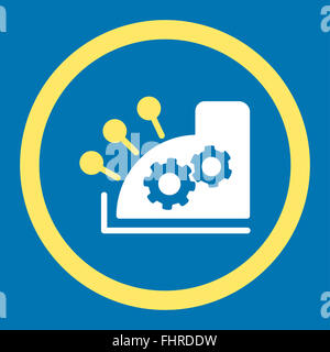 Cash register flat yellow and white colors rounded vector icon Stock ...
