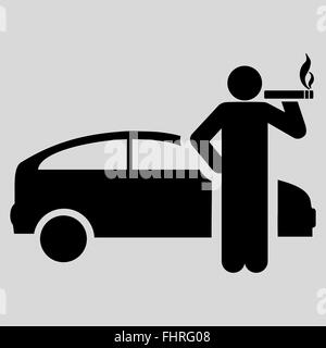 Smoking taxi driver icon Stock Photo - Alamy